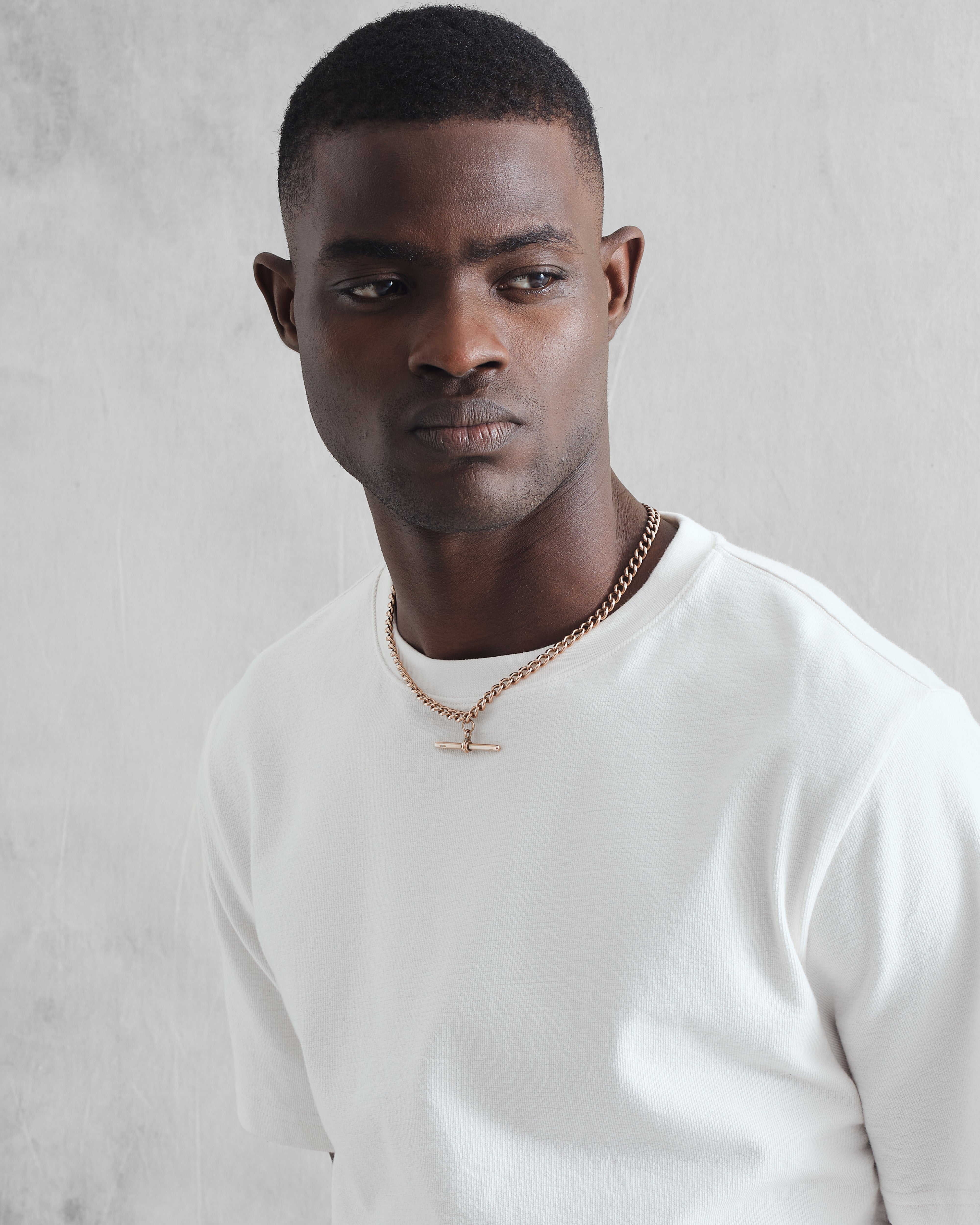 Dean - White Textured Organic Cotton T-Shirt & Wax London
