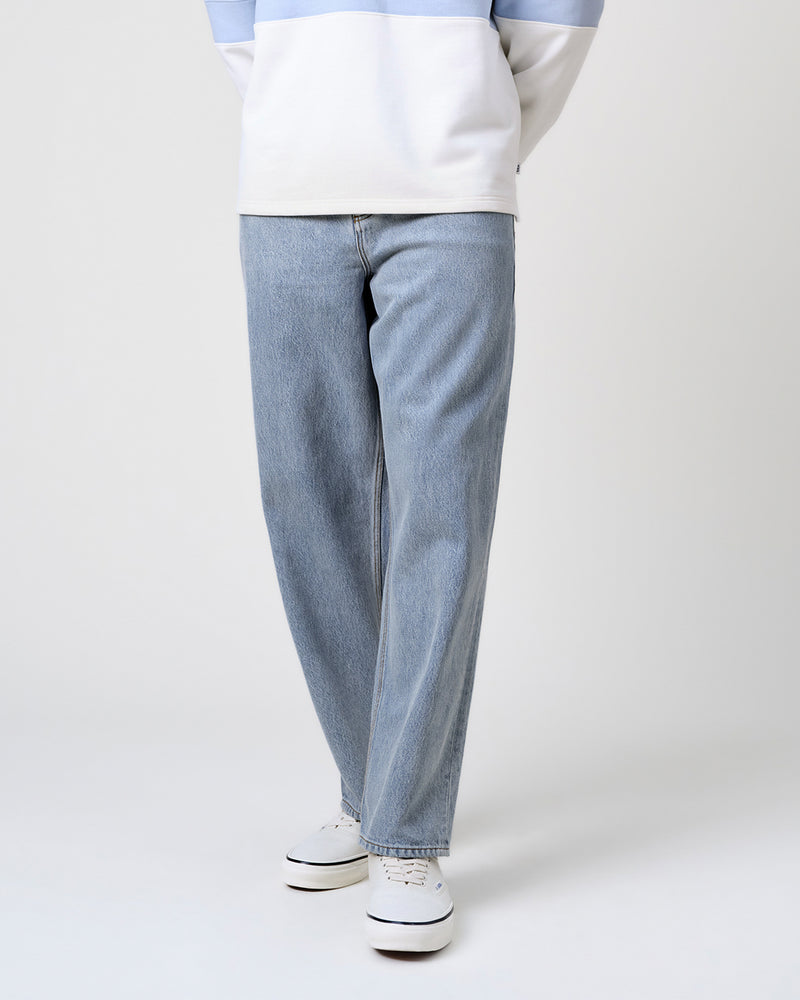 Men's Light Blue Wash Loose Fit Denim Jeans & Wax London