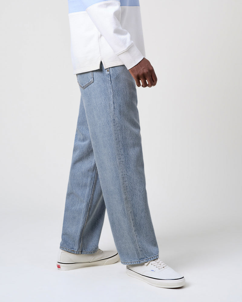 Men's Light Blue Wash Loose Fit Denim Jeans & Wax London