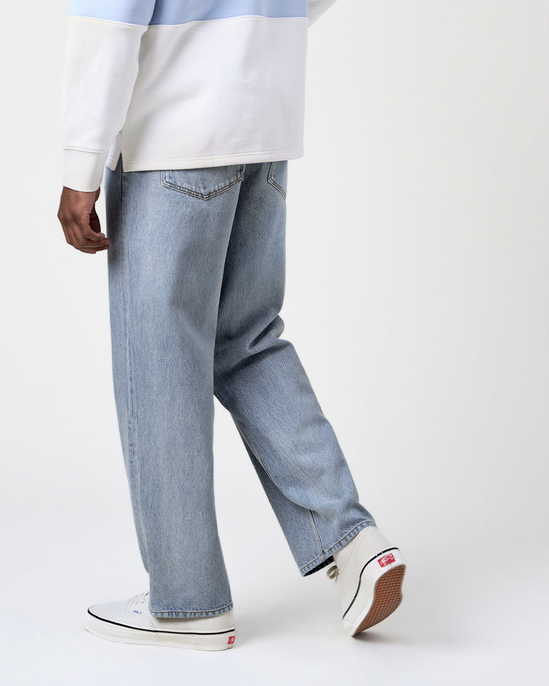 Men's Light Blue Wash Loose Fit Denim Jeans & Wax London