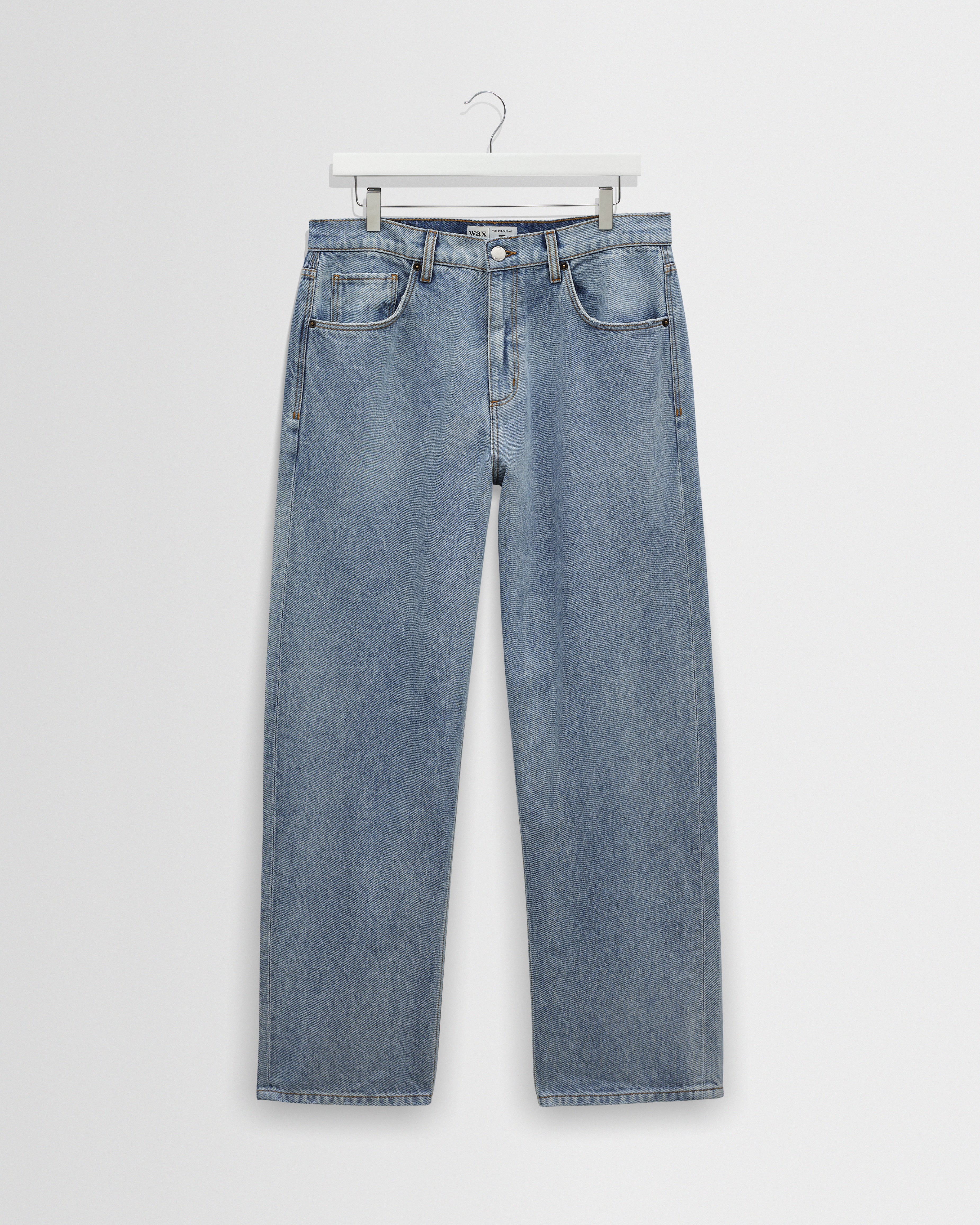 Men's Light Blue Wash Loose Fit Denim Jeans & Wax London