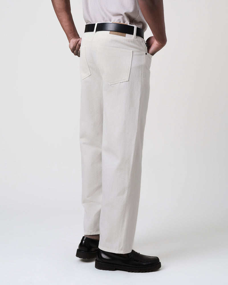 Men's Off White Loose Fit Denim Jeans & Wax London