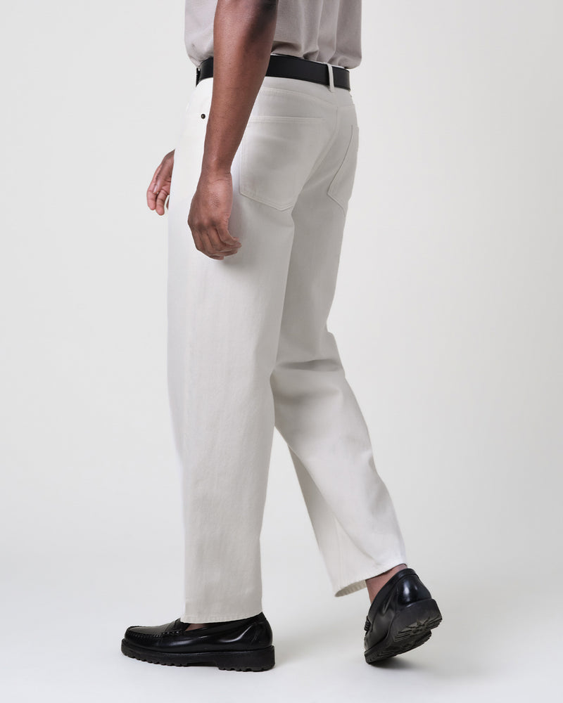 Men's Off White Loose Fit Denim Jeans & Wax London