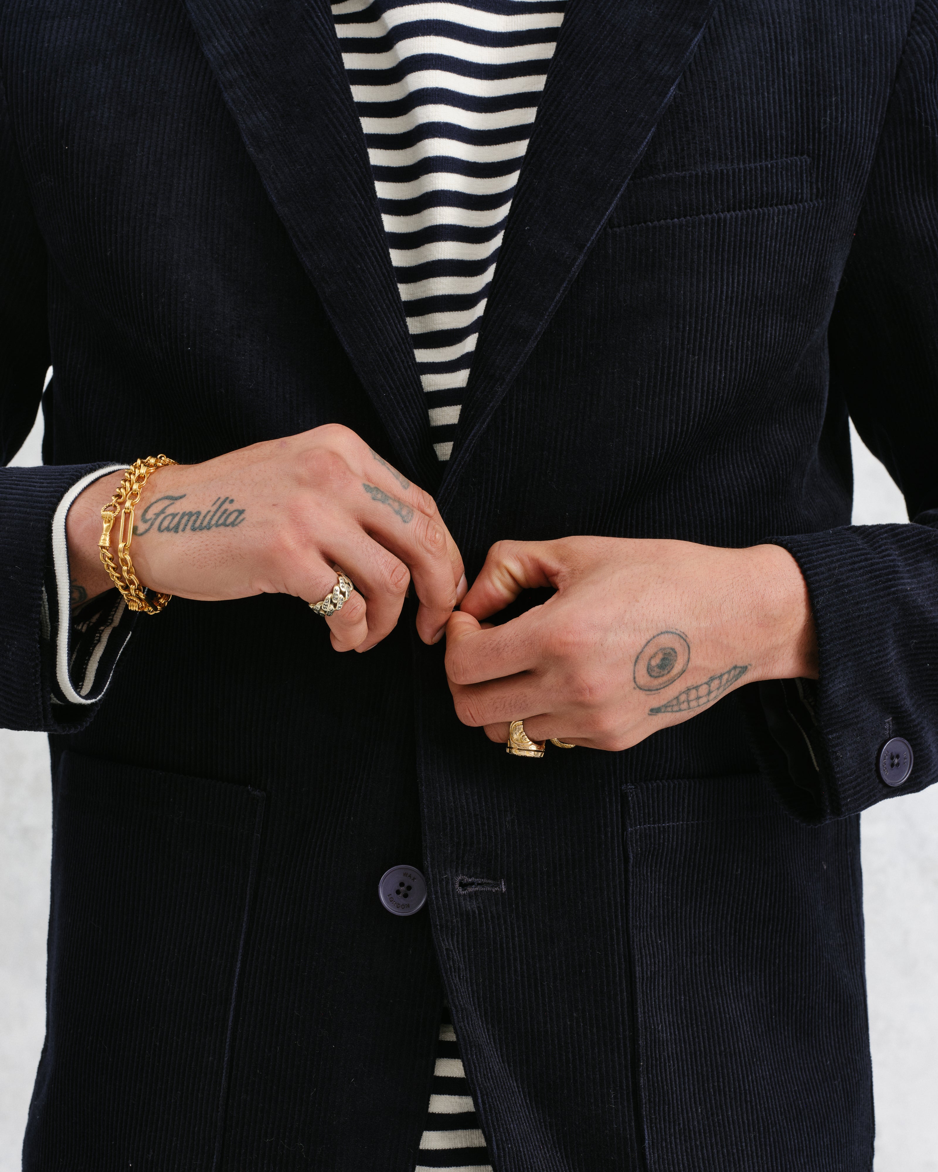 Fintry - Navy Corduroy Blazer & Wax London