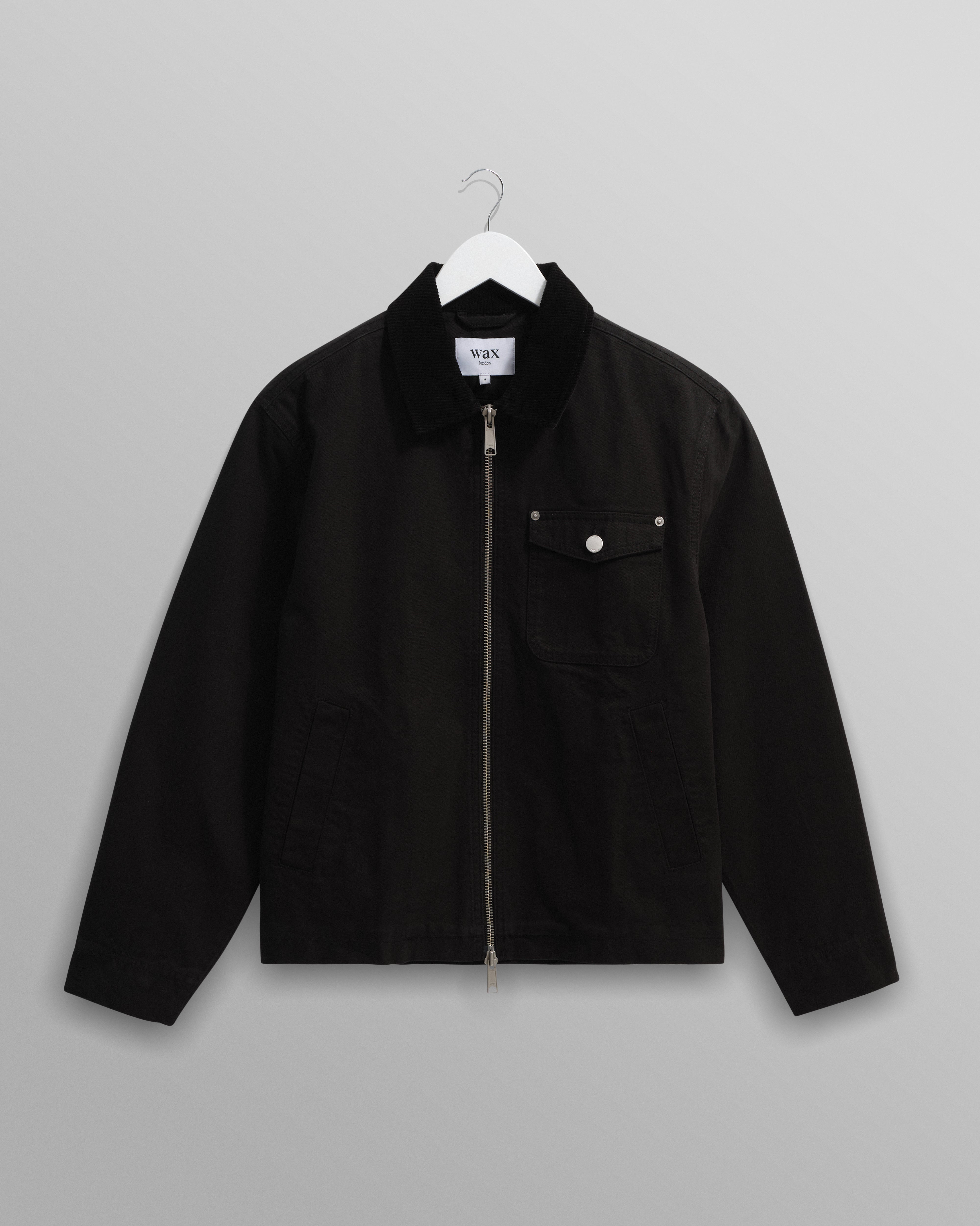 Men's Black Canvas Work Jacket & Wax London