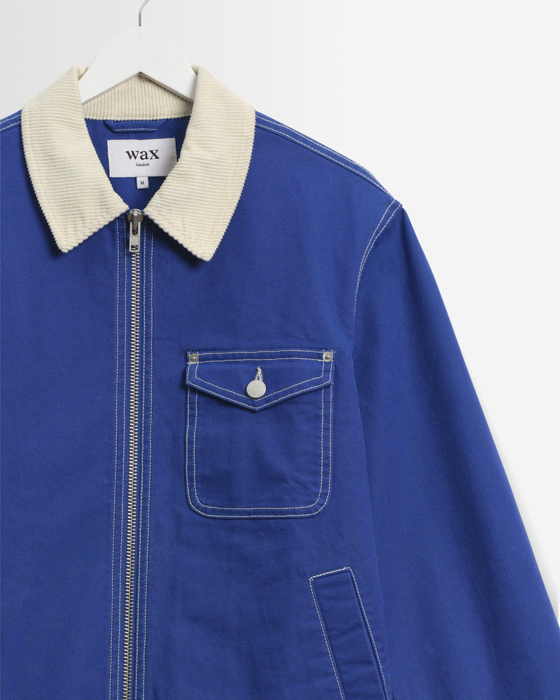 Men's Blue Canvas Work Jacket & Wax London