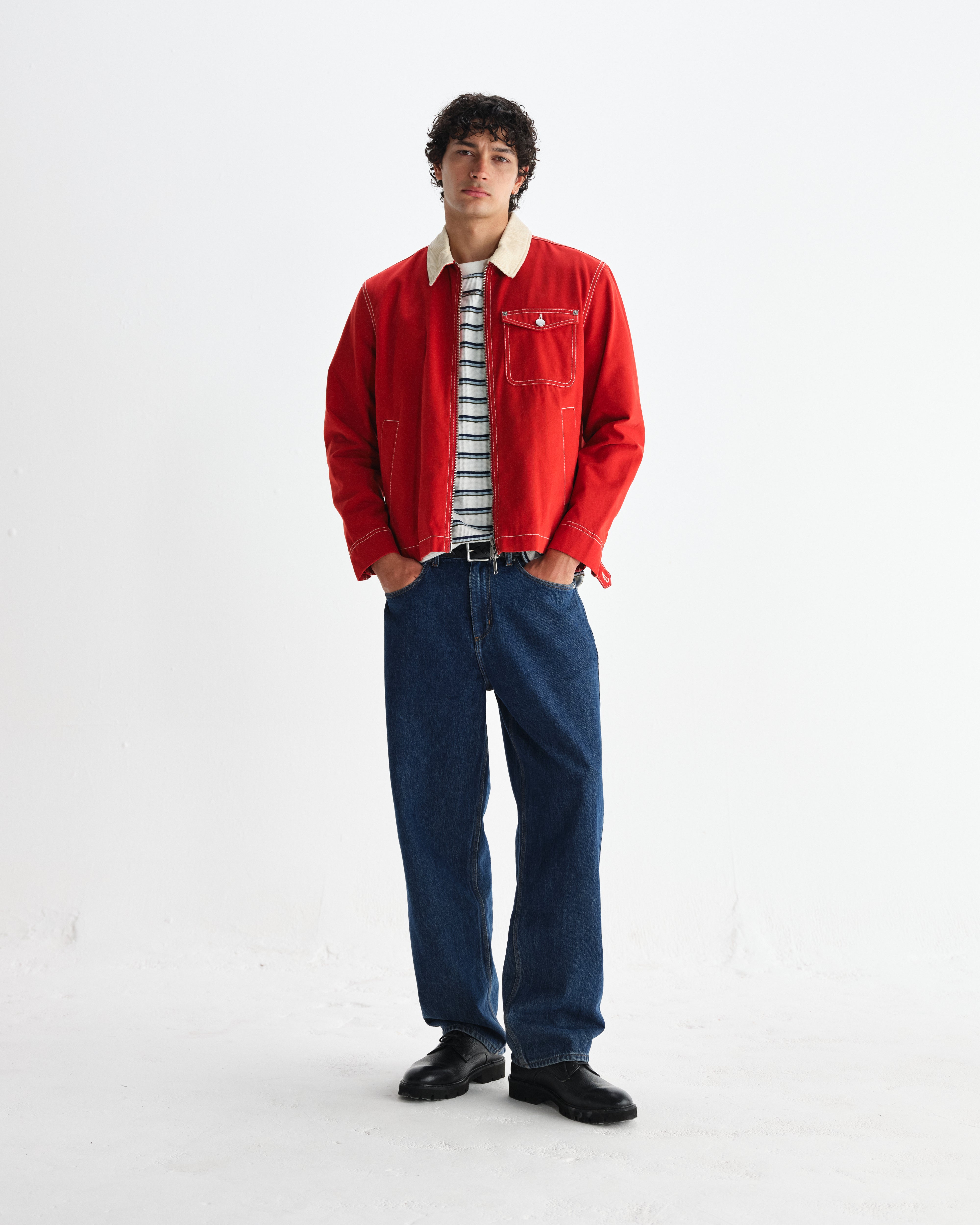 Men's Red Canvas Work Jacket & Wax London