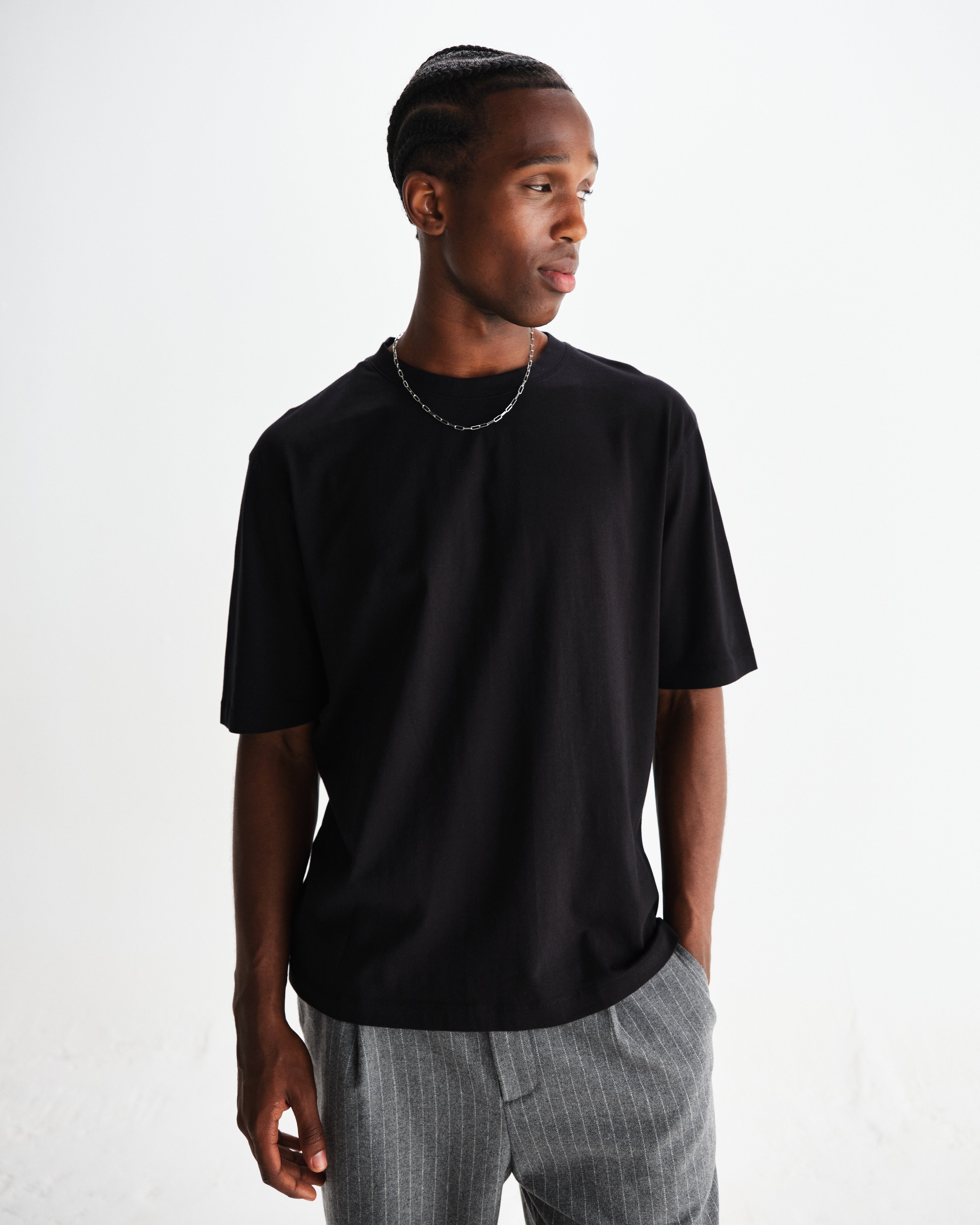 Men's Black Organic Compact Cotton T-Shirt & Wax London