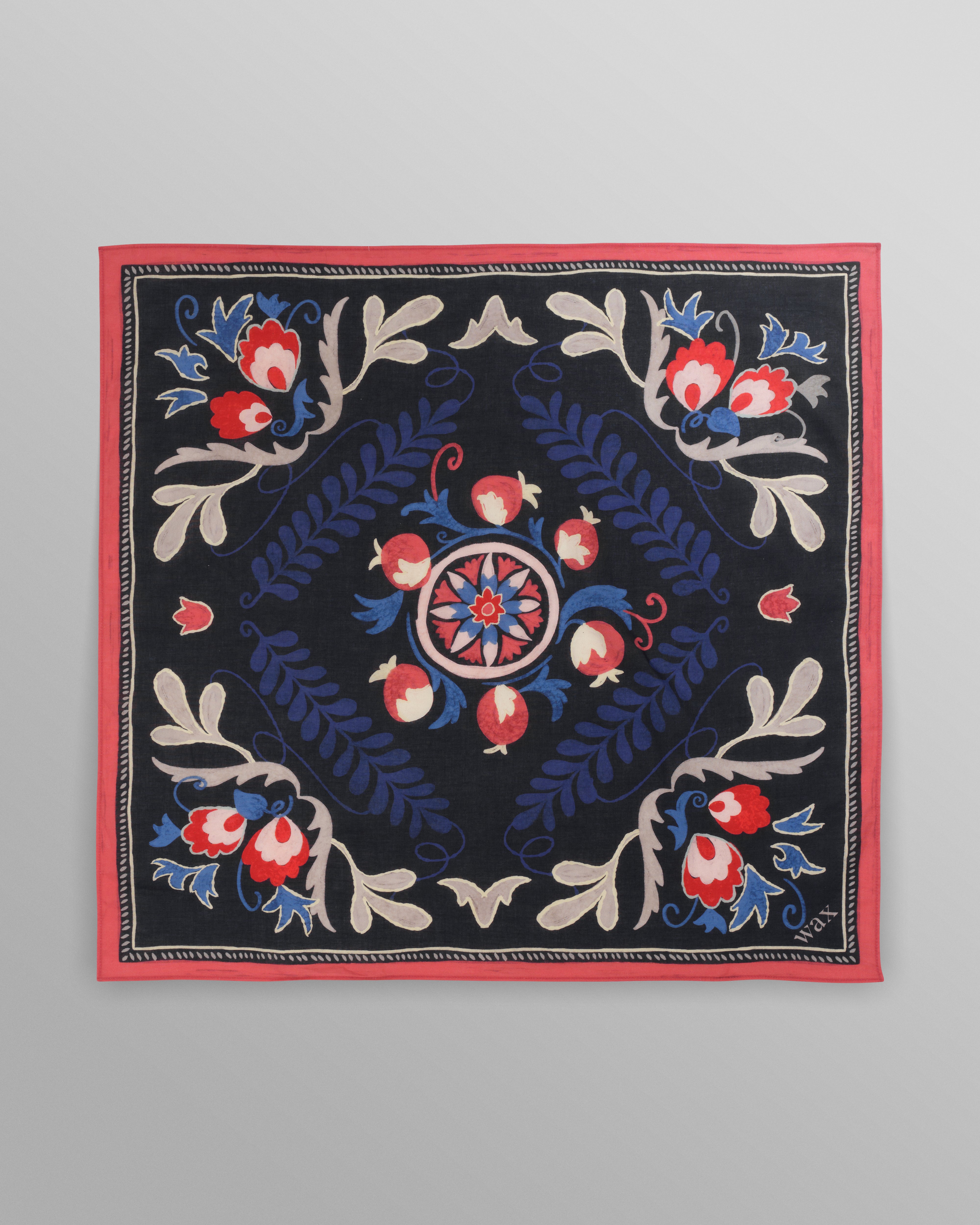 Men's Multicolour Floral Tile Neck Scarf & Wax London