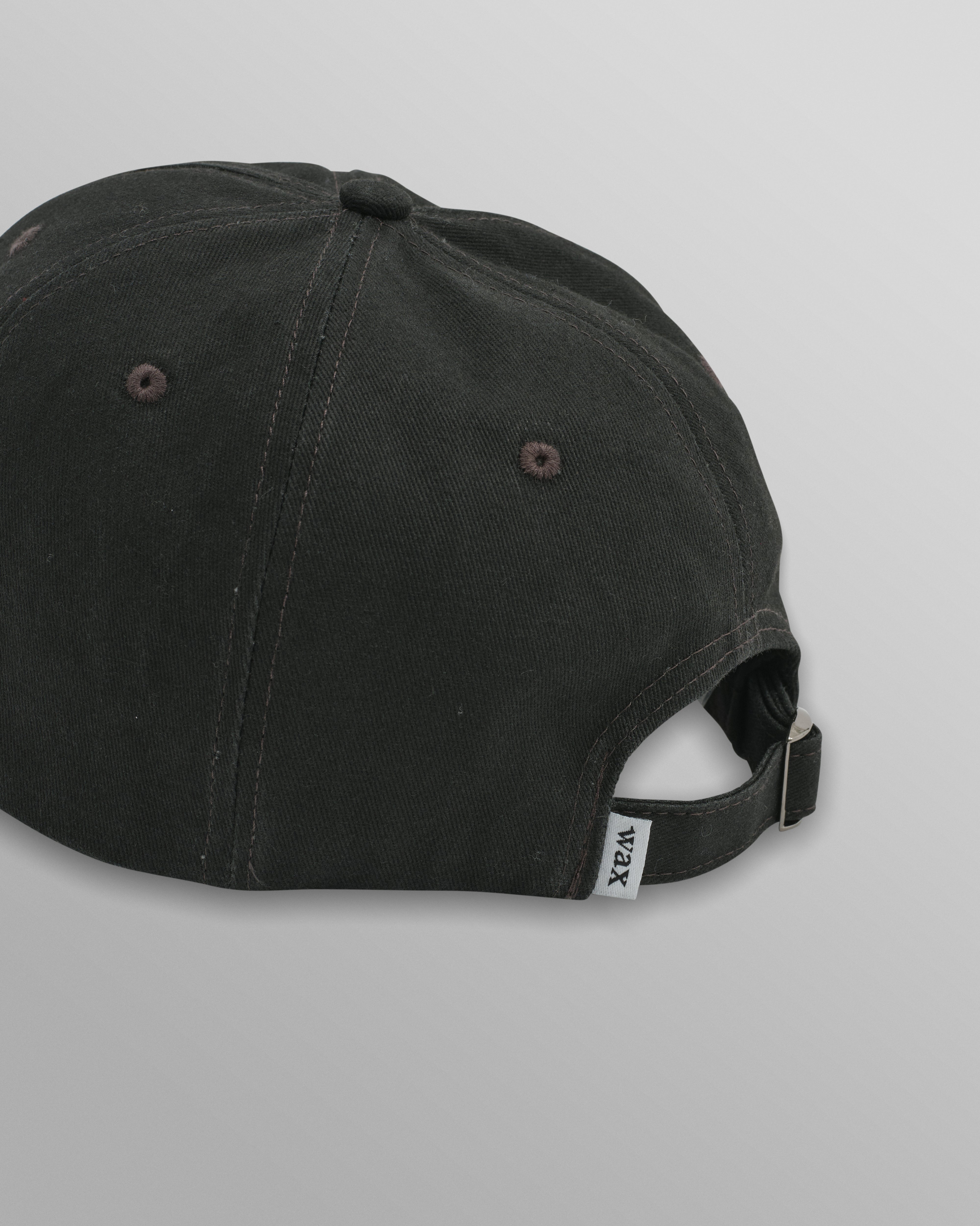 Men's Washed Black Cotton Sports Cap & Wax London