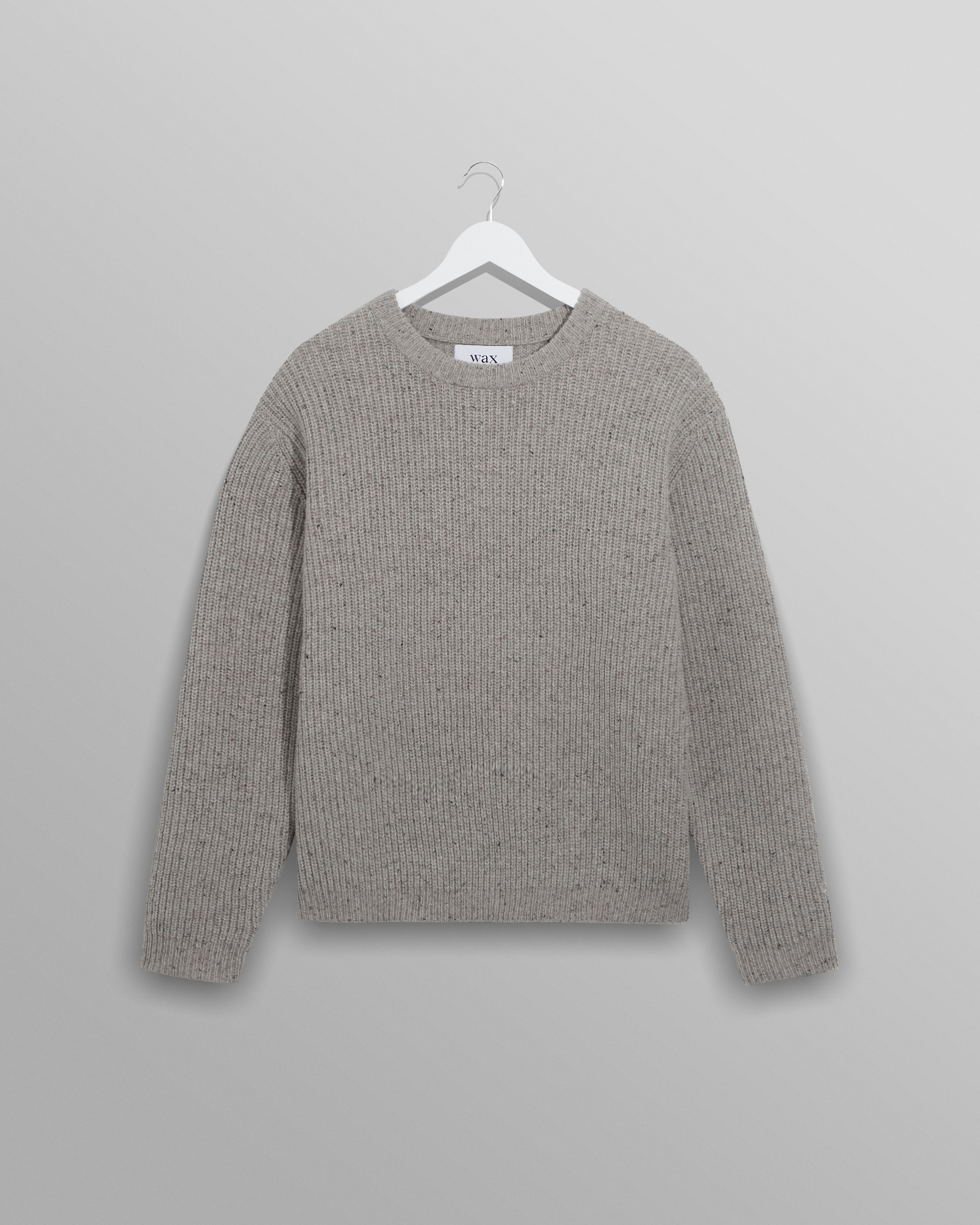 Men's Grey Fleck Wool Jumper & Wax London
