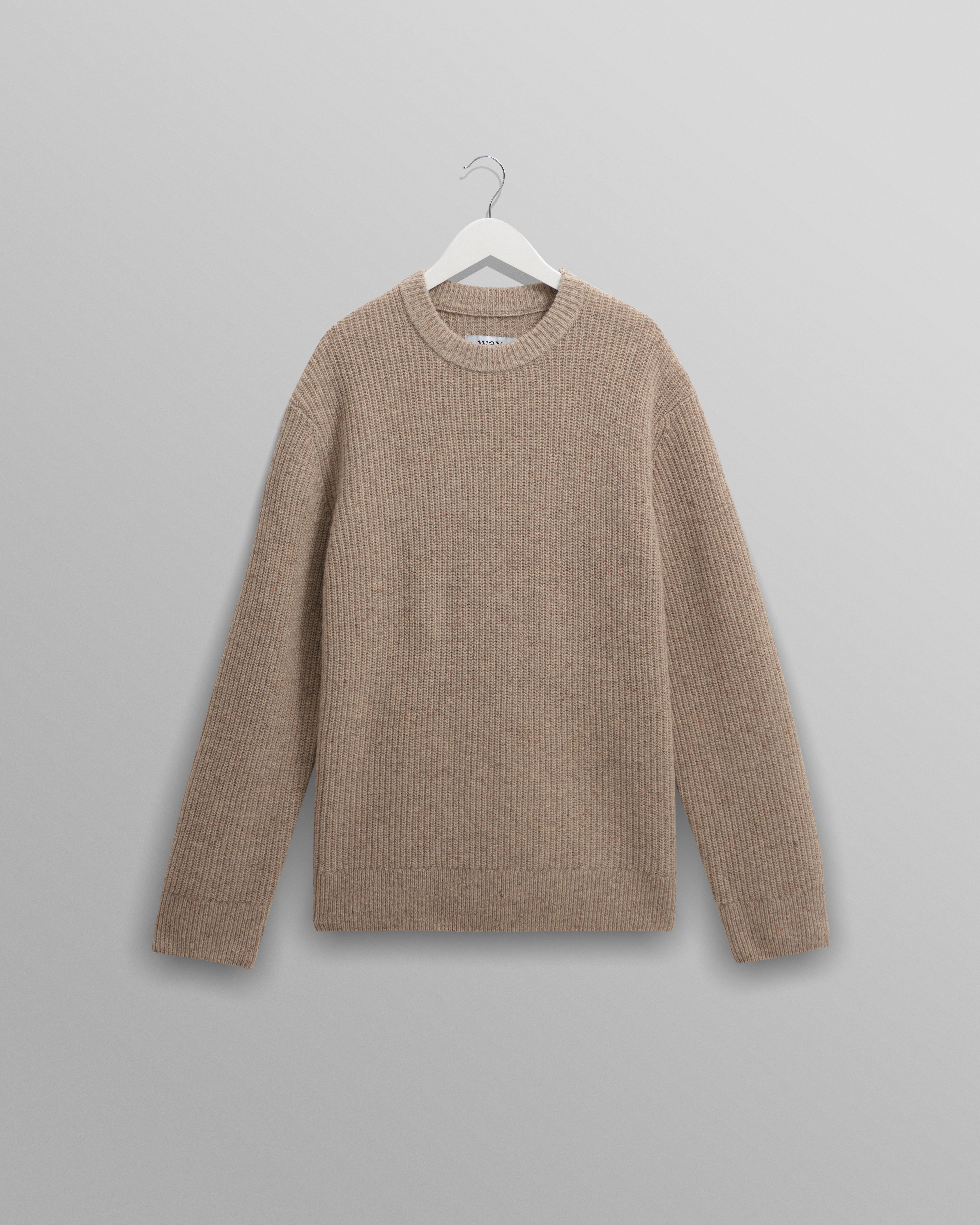 Men's Natural Donegal Wool Crewneck & Wax London