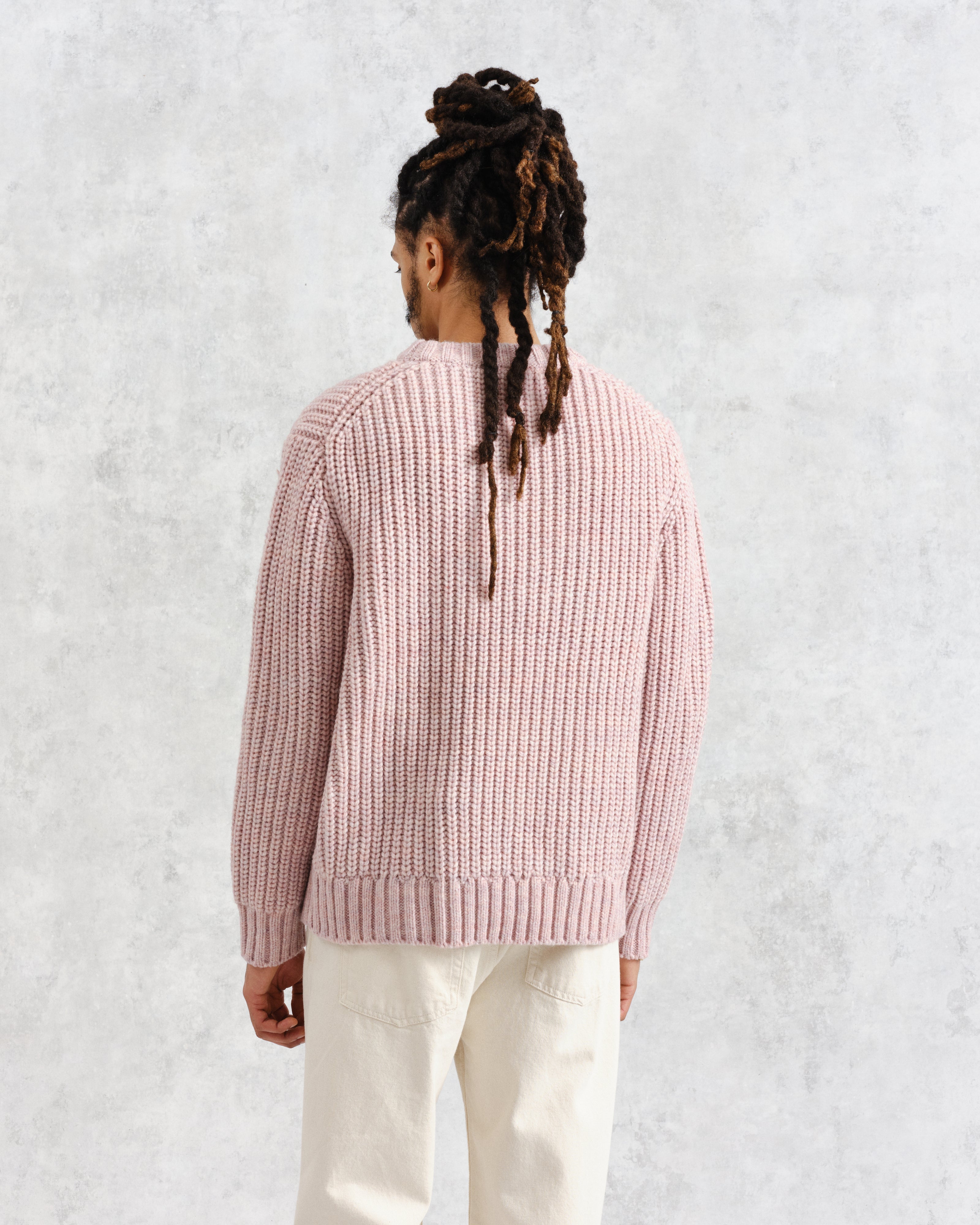 Men's Pink Heavyweight Knit Jumper & Wax London